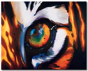 Obraz Divoký pohled (1-dílný) - malířská a barevná kompozice tygřího oka