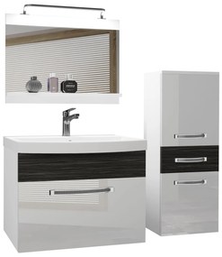 Koupelnový nábytek Belini Premium Full Version bílý lesk / královský eben + umyvadlo + zrcadlo + LED osvětlení Glamour 35