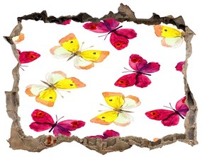 Wallmuralia Fototapeta díra na zeď 3D Motýli a květiny 95x64 cm