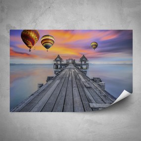Plakát - Horkovzdušné balóny nad molem (60x40 cm) - PopyDesign