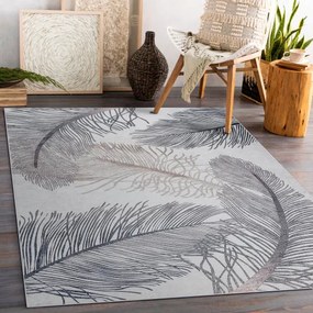 Dywany Łuszczów, AKCE: 💧🛡️120x170 cm Kusový koberec ANDRE Feathers 1147 + aplikovaná impregnace, šedá, chodba / předsíň