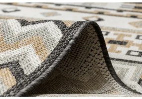 koberec SISAL COOPER Aztécký, Etno, Cikcak 22218 ecru / černý velikost 160x220 cm | krásné koberce cz