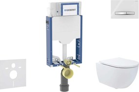 SANITINO - Set předstěnové instalace, klozetu Oudee a sedátka softclose, tlačítko Sigma50, chrom/alpská bílá SANI11CA31179