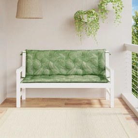 Podušky na zahradní lavici 2 ks vzor listů 150x50x7 cm textil