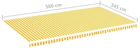 Náhradní plachta na markýzu žluto-bílá 6 x 3,5 m,  311944