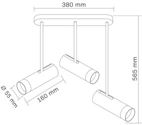 Bodové svítidlo PORTO 3xGU10/10W/230V černá