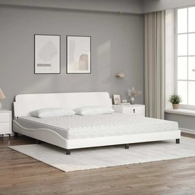 Postel s matrací Dover bílá 200 x 200 cm umělá kůže 3208478