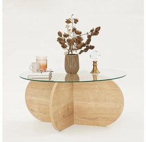 Designový konferenční stolek Jameela 75 cm vzor safírový dub