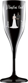 Personalizovaná nerozbitná prosecco sklenice se svatebním párem