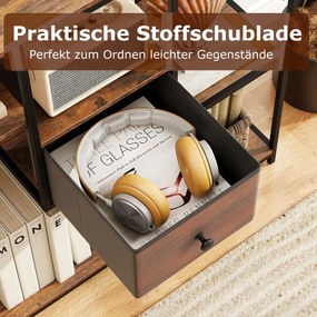 Costway Konzolový stolek s úložným průmyslovým odkládacím stolkem se zásuvkou