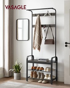 Předsíňový věšák s botníkem Lisie 72 cm tmavě šedý
