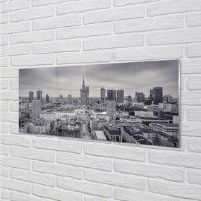akrylový obraz Varšava mrakodrapy panorama 120x60 cm