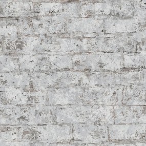 Vliesová omyvatelná tapeta na zeď šedé cihly, cihlová zeď  - M52909, Loft, Ugépa