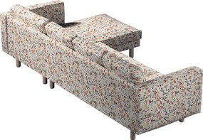 Potah na pohovku IKEA Norsborg 4-místná se šezlongem barva oranžová látka pletený vzor, vzorované