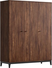 Šatní skříň v dekoru ořechu v tmavě přírodní barvě 148x190x55 cm Ilyas – Vipack
