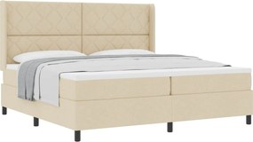Postel s boxspringem s polštářem Krémová 200 x 200 cm textil 3341733
