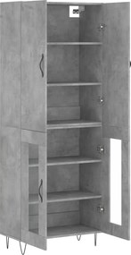 Skříň highboard betonově šedá 69,5x34x180 cm kompozitní dřevo 3198069