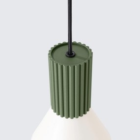 Sollux Lighting Závěsná lampa ESTRIA 1 béžová/olivově zelená