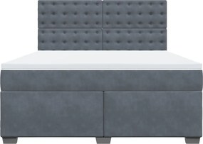 Box spring postel s matrací tmavě šedá 180x200 cm samet 3293291