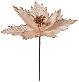 Dekorace zápich květina béžová vánoční hvězda Poinsettia - Ø 31*32 cm