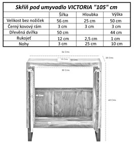 Skříňka pod umyvadlo Victoria světlá akácie