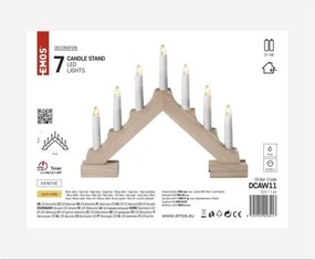 Vánoční osvětlení EMOS DCAW11 ZY1953 LED svícen přírodní 2xAA teplá bílá s časovačem
