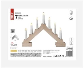 Vánoční osvětlení EMOS DCAW11 ZY1953 LED svícen přírodní 2xAA teplá bílá s časovačem