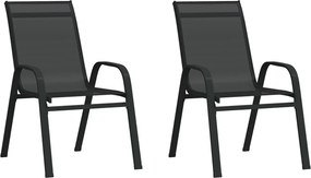 vidaXL Stohovatelné zahradní židle 2 ks textilenová tkanina [318778] Barva: Černá