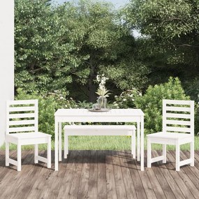 vidaXL 4dílný zahradní jídelní set bílý masivní borové dřevo [3154702] Barva: Šedá borovice