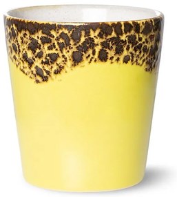 Žluto-hnědý retro hrnek na kávu Coffee 70s Solar - Ø7,5*8cm / 180ml