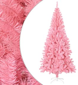 vidaXL Umělý vánoční stromek se stojanem růžový 210 cm PVC