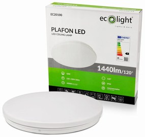ECOLIGHT LED stropní svítidlo - 18W - IP44 - neutrální bílá