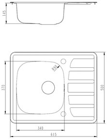 ALVEUS SETA265 - Kuchyňský dřez ZOOM+dřezová baterie RIVIERA 14,8 cm satin/chrom