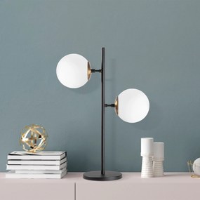 OPVIQ Stolní lampa FAZLI černá čiré sklo