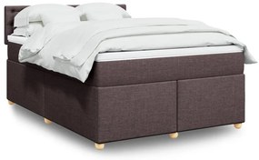 Box spring postel s matrací tmavě hnědá 140x200 cm textil 3286720