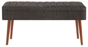 Ořech-antracitová čalouněná lavice s úložným prostorem Vina 1053