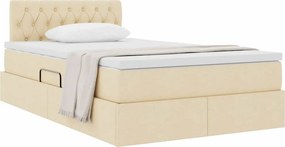 Postel s úložným prostorem a matrací Krémová 120 x 200 cm Samet 3370567