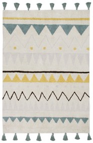 Lorena Canals, Přírodní koberec, ručně tkaný Azteca Natural-Vintage Blue, 120x160, modrá, dětský pokoj