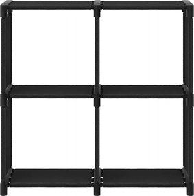 Výstavní police se 4 přihrádkami černá 69 x 30 x 72,5 cm textil 322598
