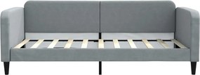 Válenda s přistýlkou a světle šedá 100 x 190 cm textil 3196893