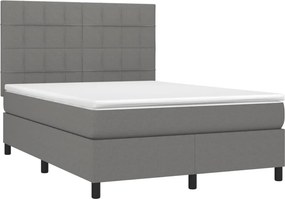 Box spring postel s matrací tmavě šedá 140x200 cm textil 3141778