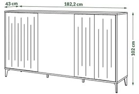 Komoda RONJA taupe/černá
