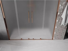 Mexen Velar Duo, posuvné sprchové dveře do otvoru 180 cm, 8mm sklo námraza, růžové zlato, 871-180-000-32-60