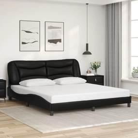 Rám postele bez matrace Hvar černý 180x200 cm umělá kůže 3208016