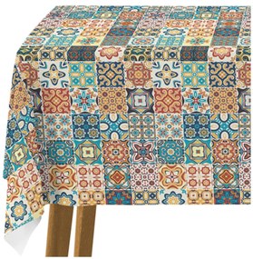 Ubrus na stůl Španělská arabeska - motiv inspirovaný keramikou v patchworkovém stylu