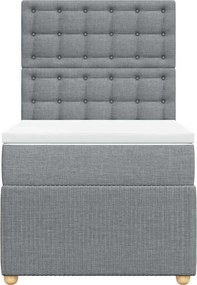 Box spring postel s matrací světle šedá 90x200 cm textil 3291953