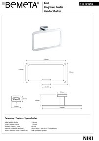 Bemeta Design NIKI: Držák ručníků, kruhový -