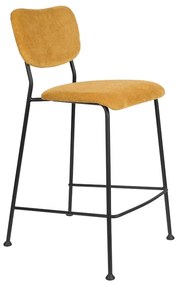 OnaDnes -20% Žlutá manšestrová barová židle ZUIVER BENSON 64,5 cm