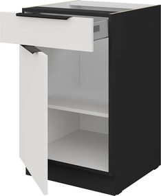 ARIA wb | dolní skříňka 50 D 1F 1S policová se zásuvkou | 50 cm | PREMIUM BOX | černá/bílá