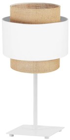 Stolní lampa Boho, 1x jutové/bílé textilní stínítko